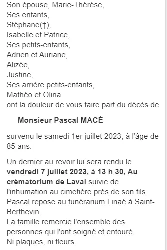 Pascal MACÉ, espace hommage | Cybille